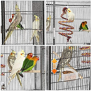 Yaheetech 69-Inch Extra Large Bird Cage Metal Parrot Cage for Mid-Sized Parrots Cockatiels Conures Parakeets Lovebirds Budgie Finch, Black
