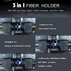 Signal fire Optical Fiber Fusion Splicer, SM&MM Automatic Intelligent FTTH Fiber Optical Welding Splicing Machine w/5 Inch Digital LCD Screen, Optical Fiber Cleaver Kit, Ai-6C+ Splicing 8S Heating 18S
