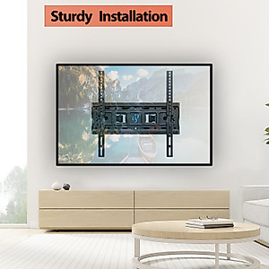 SJBRWN Full Motion TV Wall Mount for 26-65 Inch Flat Curved Screen TVs,Tilt and Swivel TV Mount with Articulating 6 Arms Extension Rotation, Max VESA 400X400mm Ups to 99 lbs Wall Mount TV Bracket