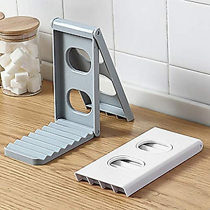 DRNKS Lid Rack Creative Foldable Kitchen Spatula Rack, Multifunctional Dish Drain Rack, Plastic Pot Cover Rack, Cutting Board Rack Applicable to kitchen stove (Color : White)