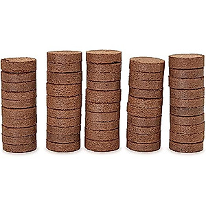 Coco Coir Pellets, Soil Disks (40 mm, 50 Pack)
