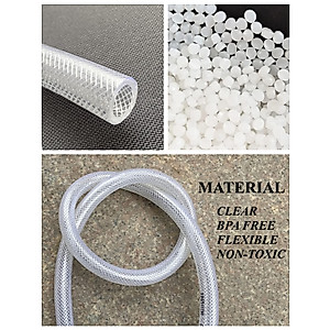 3/4" ID x 1" OD - 10 Ft High Pressure Braided Clear PVC Vinyl Tubing Flexible Vinyl Tube, Heavy Duty Reinforced Vinyl Hose Tubing, BPA Free and Non Toxic