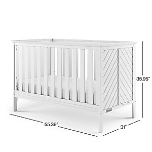 Child Craft Atwood Euro 3-Piece Nursery Set with 3-in-1 Convertible Crib, Dresser, and Chest (Matte White)