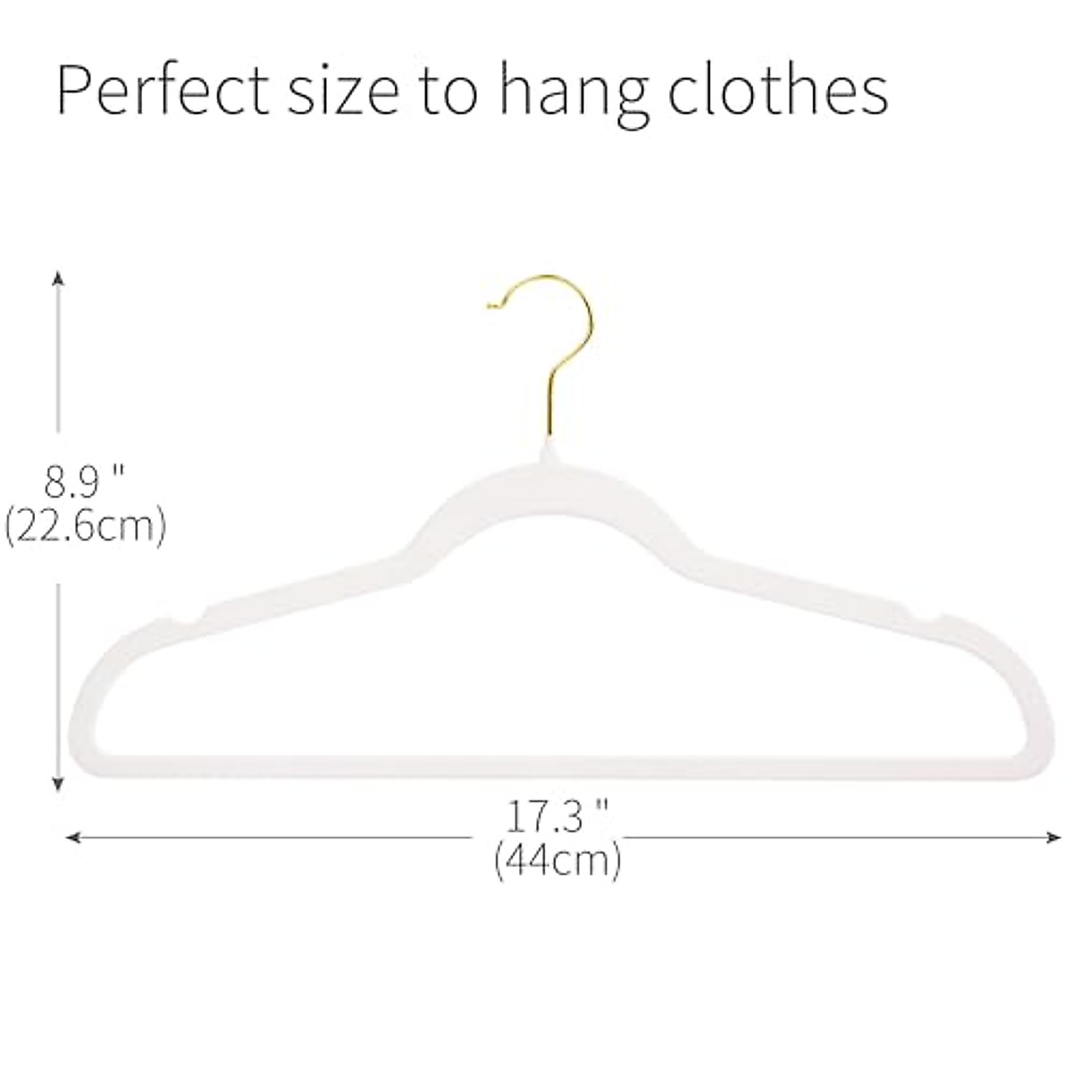ManGotree Velvet Hangers, Coat&Suite Hangers, No-Slip Hangers, Ultra-Slim Space Saving Hangers, Sturdy&Durable Clothes Hangers, 360 Swivel Golden-Plated Hook, 36 Pack (White)