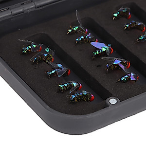 SPYMINNPOO Fly Fishing Lures Kit,40Pcs Fly Fishing Lures Bait with Storage Box High Carbon Steel Hook for Trout Bass Fishing Fishing Supplies