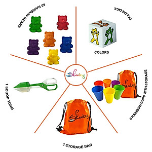 Skoolzy Rainbow Counting Bears - Size Matching Bear Cups