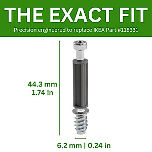 Spare Hardware Parts Cam Lock Fastener Screw (Replacement for IKEA Part #118331) (Pack of 8)