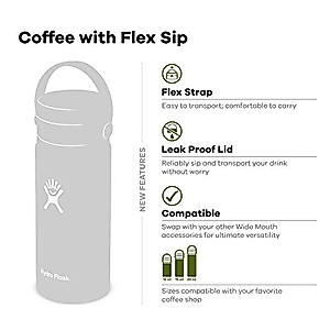 Hydro Flask 16 oz Wide Mouth Bottle with Flex Sip Lid White