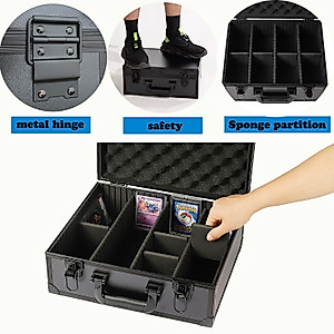 Azamou Toploaders Storage Box fits 3" x 4" 35pt Rigid Card, Trading Cards, Sports Cards，Graded Card ，Rating card， 7 DIY Sponge partition (Holds 600+ Toploaders)