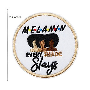 Melanin Every Shade Slays Embroidered Iron On Patch BLM Black Lives Matter