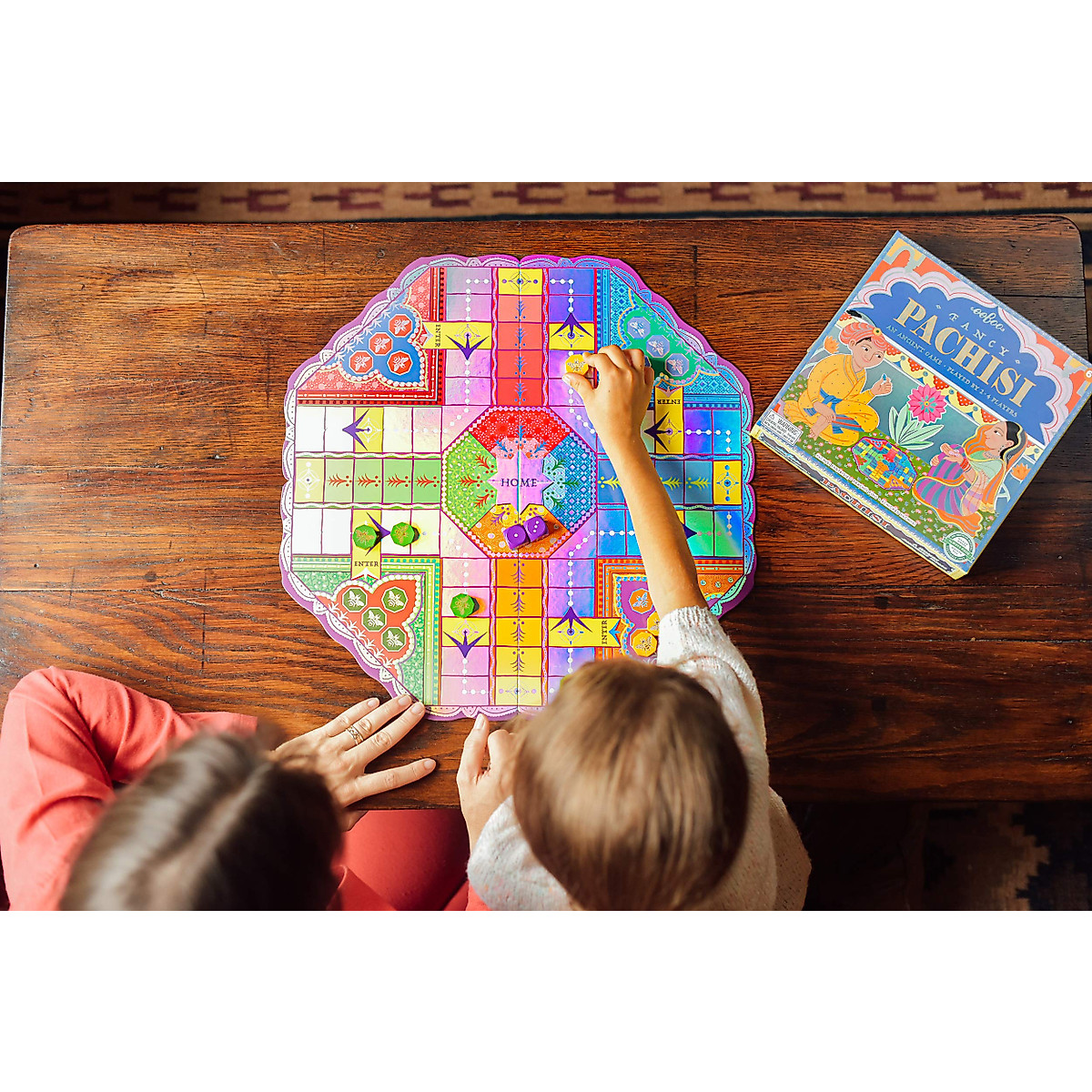 eeBoo: Fancy Pachisi Board Game, Develops Counting and Patience Skills for Children, an Ancient Game, for 2 to 4 Players, Perfect for Ages 6 and up