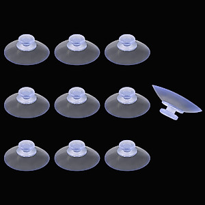 Qjaiune 10 Pack Glass Table Suction Cups 20mm Rubber Suction Cup Hangers without Hooks, Anti-Collision Suction Cups Transparent Suckers, Clear Plastic Suction Cups Desk Suction Pads for Furniture