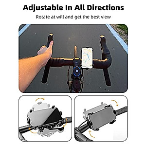 ROCKBROS Bike Phone Holder- Adjustable Motorcycle Phone Mount Handlebar Clip for Bicycle Scooter, Cell Phone Clamp for 4.1" - 6.7" Smartphones iPhone 14 Plus/Pro Max, 13 Pro Max, S9, S10 and More