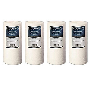 Bluonics 4 Sediment Water Filters (1 Micron) 4.5" x 10" Whole House Cardridges