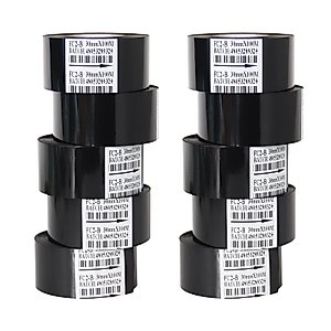 Chudeng 10 Rolls 30mm x 100m Black Thermal Transfer Ribbon Resin for Coder Printer Machine, Black Color Ribbon for Coding Machine