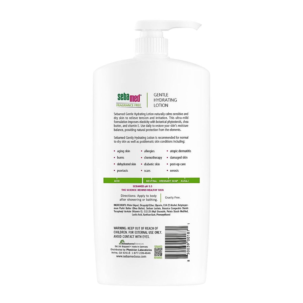 Sebamed Fragrance-Free Gentle Hydrating Lotion Ultra Mild Dermatologist Recommended Moisturizer for Normal To Dry Sensitive Skin 33.8 Fluid Ounces (1 Liter)
