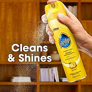 Pledge Expert Care Wood Polish Spray, Shines and Protects, Removes Fingerprints, Lemon, 9.7 oz (Pack of 3)