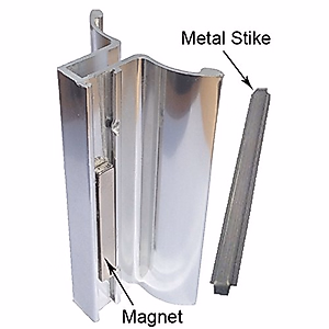 Gordon Glass® 3-3/4" Bright Chrome Frameless Shower Door Handle with Magnet and Stainless Steel Strike Plate - Set