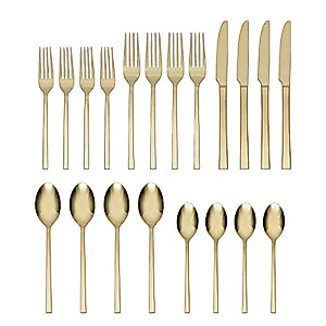 Oneida Allay Champagne 20 Piece Everyday, Service for 4 Flatware Set, 20PC FW, STAINLESS