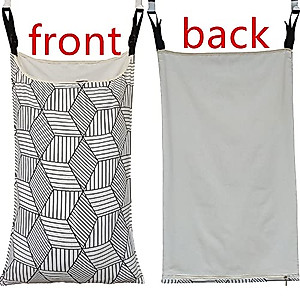 HDHYK Adjustable Space Saving Door Hanging Laundry Hamper Bag with Over Door Hooks for Dirty Laundry