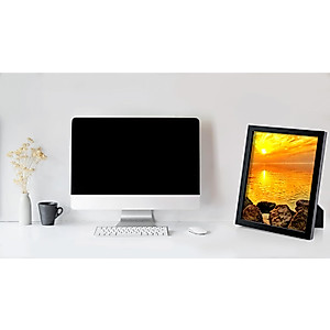 RPJC 11x14 inch Picture Frame Made of Solid Wood and High Definition Glass Display Pictures for Wall Mounting Photo Frame with Stand Black