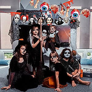 Kirako Halloween Party Banners Decorations Horror Classic Movie Character Bloody Knife Weapons Broken Body Parts Hanging Garland Photo Props Vampire Zombie Haunted House Decor Supplies, Set of 3