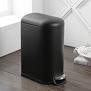 happimess HPM1010B Roland 10.6-Gallon Step-Open, Black Home, Office, Kitchen Trash Can