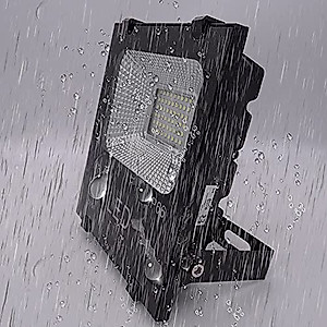 HANNAHONG 10W LED Flood Light with Plug,1000lm Super Bright Security Lights, IP66 Waterproof Outdoor Work Light, 6000K Daylight White Spotlight for Eave, Porch, Garage, Patio, Yard, Garden, Lawn