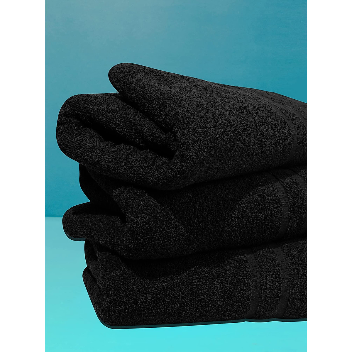 Pristine Linen 100% Cotton Bath Towels Black 22x44 Premium Towels for Bathroom