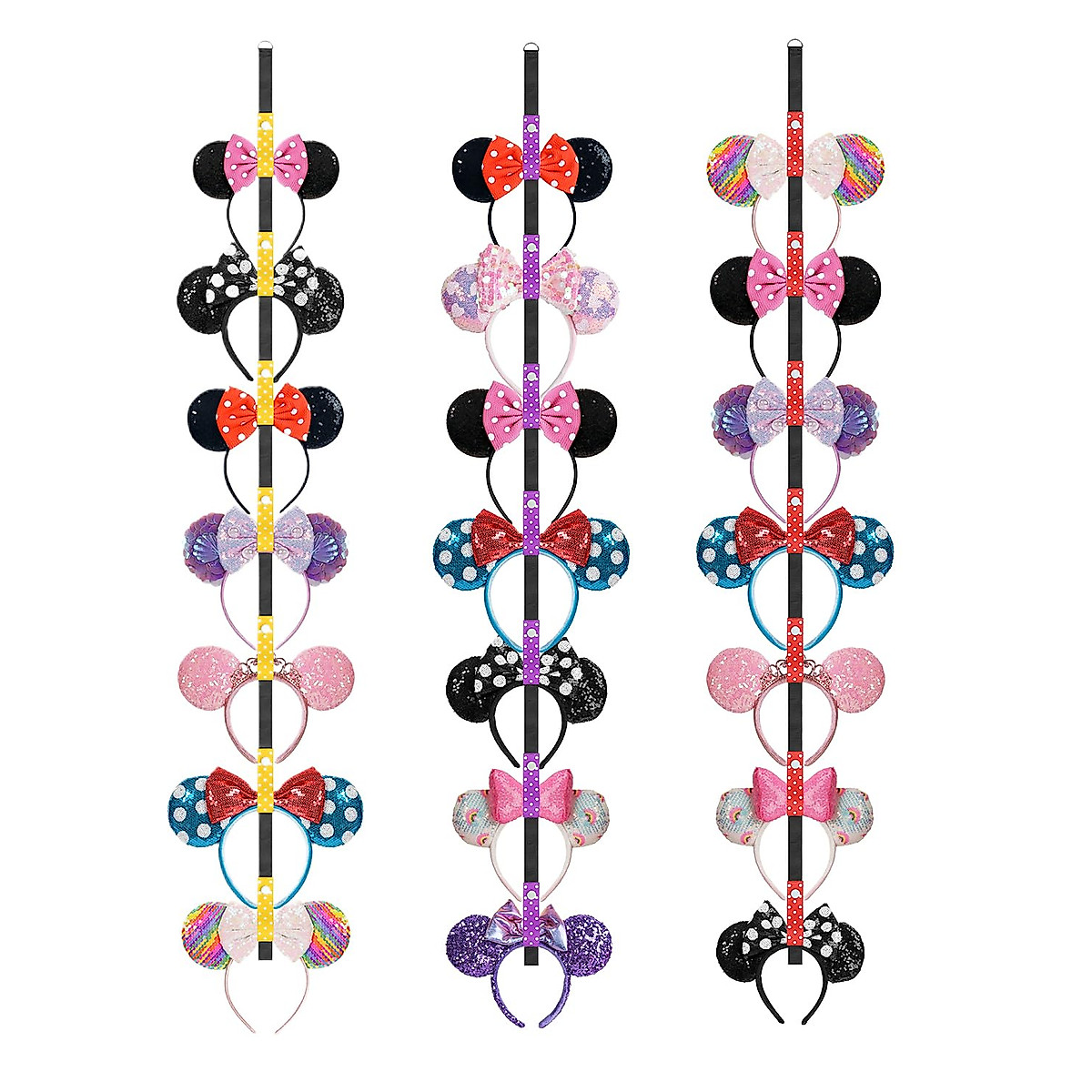 Gocasmus 3Pcs Ear Headband Holders - Wall Mounted Organizers for Displaying Mickey Mouse Ear