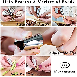 ZOCONE 6 PCS Stainless Steel Finger Guard Finger Tips Protector Cut Resistant Finger Cots Set, Kitchen Safe Steel Slicing Tool for Hands, Finger Protector Knife Guard for Dicing, Peeling