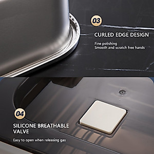 ATRDTO Stainless Steel Food Storage Containers with Lids Airtight Food Containers with Handle Metal Food Prep Containers for Freezer Fridge Oven Dishwasher Safe 95oz