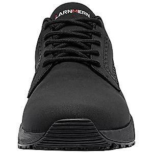 LARNMERN Non Slip Work Shoes for Men Kitchen Chef Slip Resistant Shoe Waterproof Food Service Restaurant Cooking Slip on Sneakers Walking and Casual Comfortable Working Footwear/Black/11