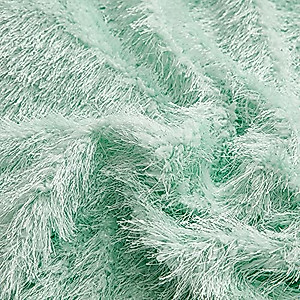 WERDIM Plush Faux Fur Throw Blanket Aqua - Luxury Soft Fluffy Fuzzy Sherpa Velvet Throw Blankets for Couch Sofa Bed, 50x70 inches