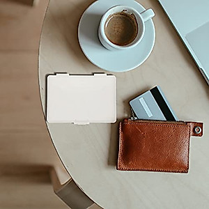 Operitacx 10Pcs Battery Storage Organizer Stackable Plastic Storage Bin Clear Storage Case Holder Container with Hinged Lid for Keeping Small Parts Coints Screws Business Cards Game Pieces Crafts