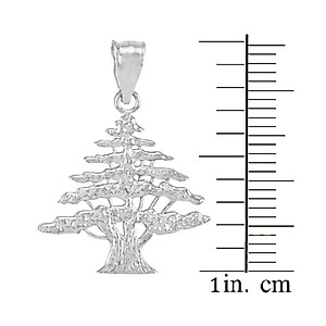 Middle Eastern Jewelry Polished 925 Sterling Silver Cedar Tree Charm Pendant