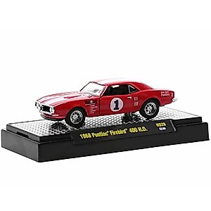 M2 1968 Pontiac Firebird 400 H.O. #1 Carousel Red with White Stripes Holley Limited Edition to 5500 Pieces Worldwide 1/64 Diecast Model Car Machines 31500-HS26