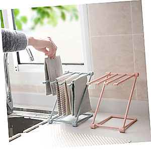 LIFKOME Hand Towel Holder Countertops Dishcloth Holder Kitchen Towel Stand Vanities Towel Holder Kitchen Dish Cloth Rack Countertops Towel Rack Cup Rack Foldable Hanger