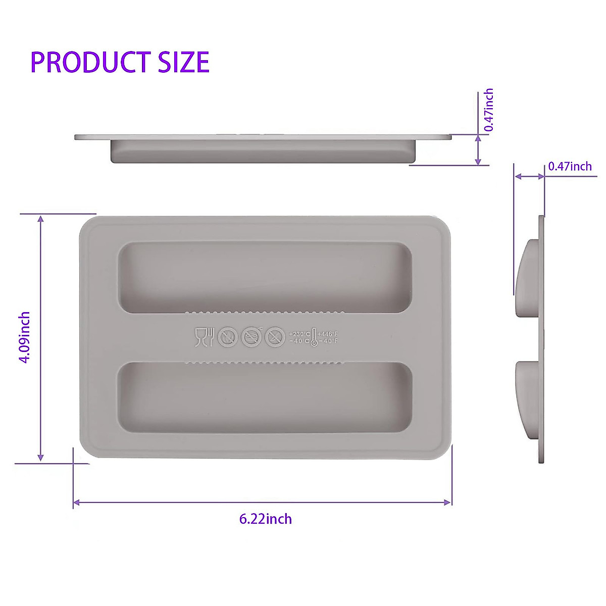 2 Pack Toaster Cover 2 Slice Toaster Cover Silicone Toaster Lid Bread Machine Cover Bread Maker Accessories (Grey)