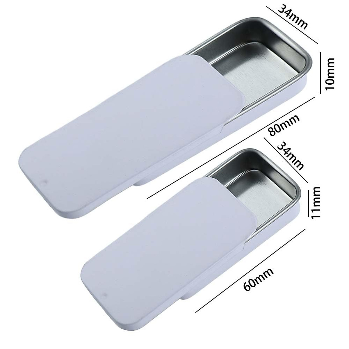 6 Pcs Mini Rectangular Storage Box,Tinplate Push-Pull Box,Slide Top Tin Containers,Metal Containers,2.36x1.34x0.43inch