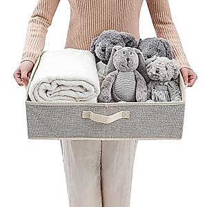 Sweejar 4-Pack Closet Storage Bins，Storage Baskets for Shelves，Clothes Storage Boxes，Collapsible Trapezoid Storage Bins，Fabric Bins and Baskets，Beige