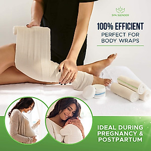 Premium Elastic Bandages | Compression Body Wrap – Self-Closures Both Ends | Washable Cotton Blend | Support Injuries and Sprains | Latex-Free – 6" Wide x 15' When Stretched | by Spa Slender - 10-Pack