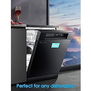 Dishwasher Magnet Clean Dirty Sign - Dishwasher Sign Waterproof and Double Sided Flip with Bonus Metal Plate,Reversible Indicator Works for Dishwasher by A AULIFE