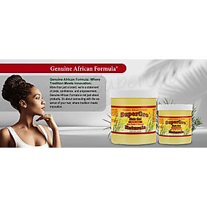 SuperGro Extra Hold Loc & Twist Gel for Natural Hair Styling – Ideal for Braiding, Retwisting Locs, and Edge Control – With Shea Butter, Biotin & Black Castor Oil – 8 oz