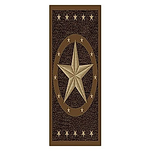 Furnish my Place 800 Texas Star Cowboy Area Kids Rug for Playroom, Bathroom & Kindergarten Classroom, Floor Mat, Texas Western Star Rustic, Multicolor (2'2"x8')