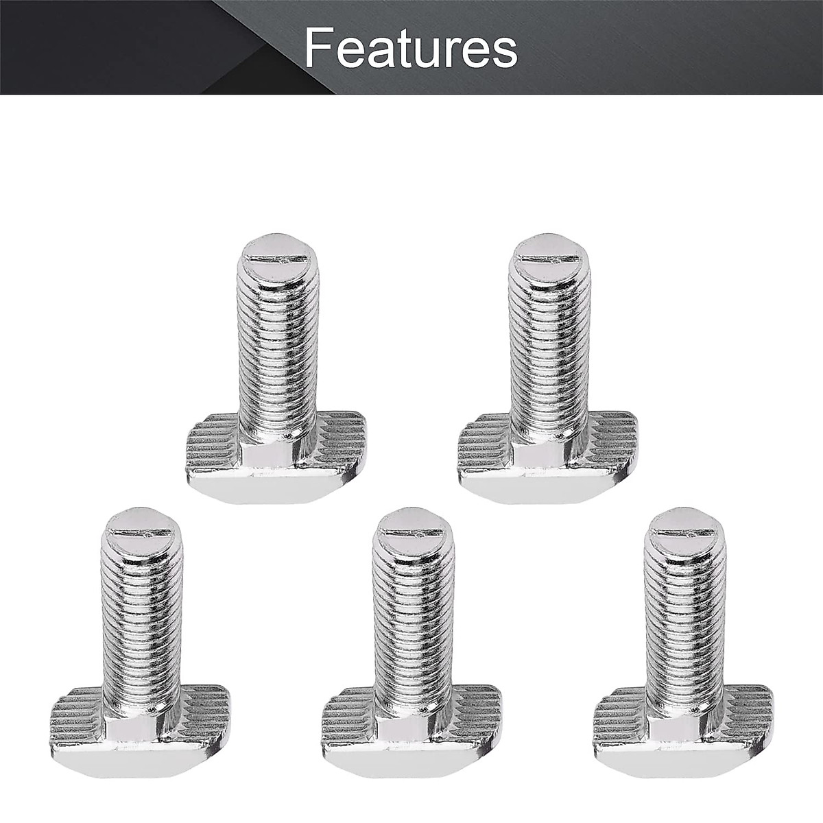 MroMax 5 Pcs M8 Thread M8-1.25x25mm T Slot Bolts Carbon Steel Drop-in Stud Sliding Screw Bolt Metric Hammer Head Bolt for European Standard 40 Series Aluminum Extrusions Silver 5Pcs