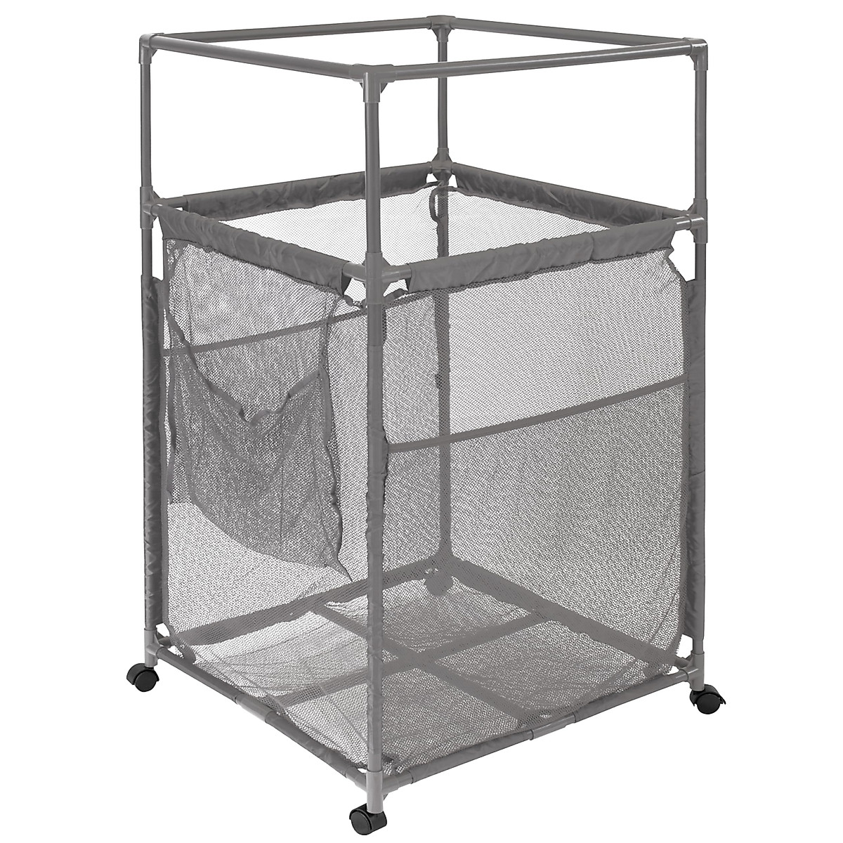 Pool Bins Rolling Pool Noodle Storage Organizer Bin, Standard Noodle Holder (25.4" W x 26" L x 40.5" H), Gray