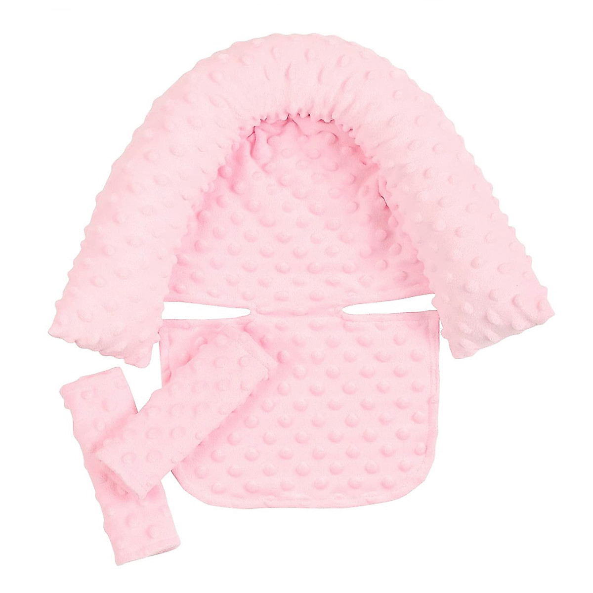 Baby Stroller Head Neck Support Pillow Infant Car Seat Neck Headrest with Seat Belt Strap Covers Newborn Lounger Pillow Babies Bed Mattress Rocker Head Protection for 0-12 Months