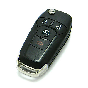 OEM 4-Button Remote Flip Key Fob Compatible with Ford (FCC ID: N5F-A08TDA, P/N: 164-R8134)