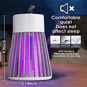 Bug Zapper Effective Attractant Insect Fly Pest Trap White Electric Mosquito Zappers Killer,Insect Fly Trap for Backyard,Patio, Electronic UV Lamp for Outdoor and Indoor Patio